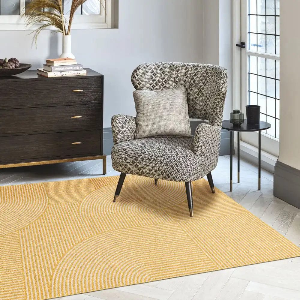 Muse Yellow Geometric Rug MU18 — Woven Rugs